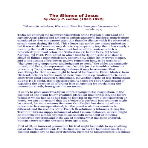 The silence of jesus | DOCX