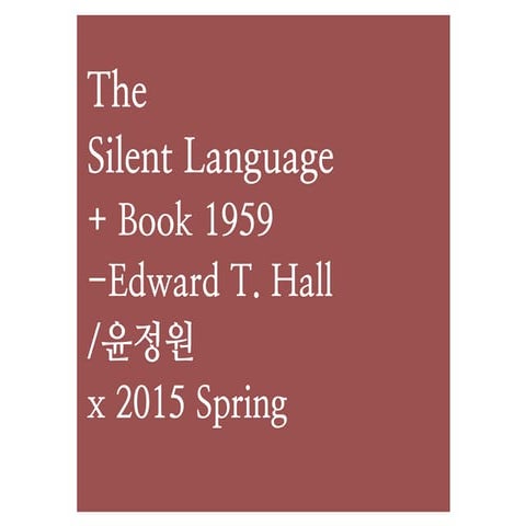 The silent language + Culture of UX Lab. | PDF