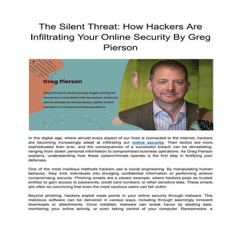 Greg Pierson presentations