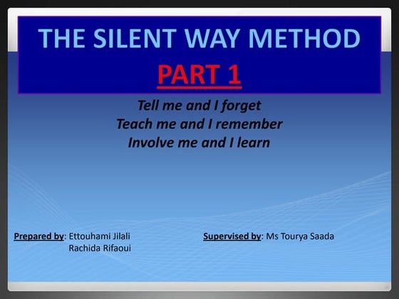 Silent way method | PPT