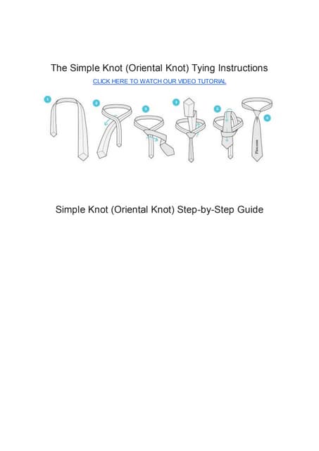How to tie a simple tie knot | PDF
