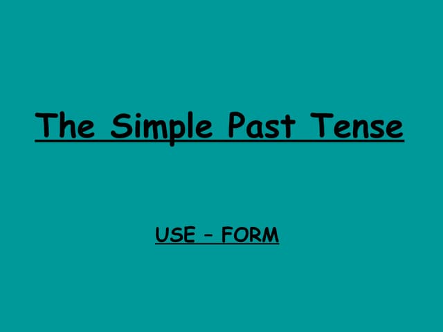 Past tense ppt | PPT