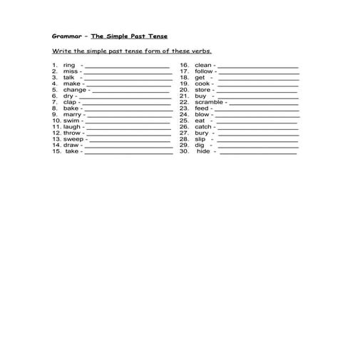 The simple past tense | DOC