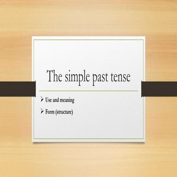 Past simple tense | PPTX