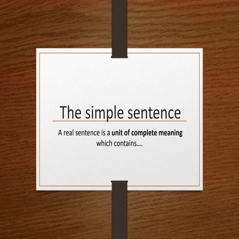The simple sentence | PPTX