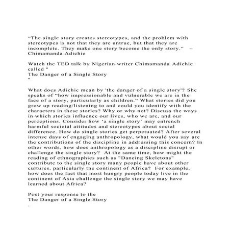 The single story creates stereotypes, and the problem with ster.docx