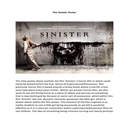 The sinister poster | DOCX | Horror | Genres