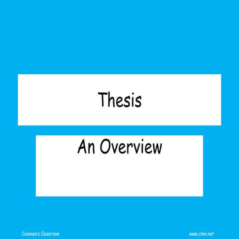 Basic Thesis Guidlines | PPT