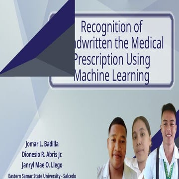 Recognition of handwritten the medical prescription using machine.pptx