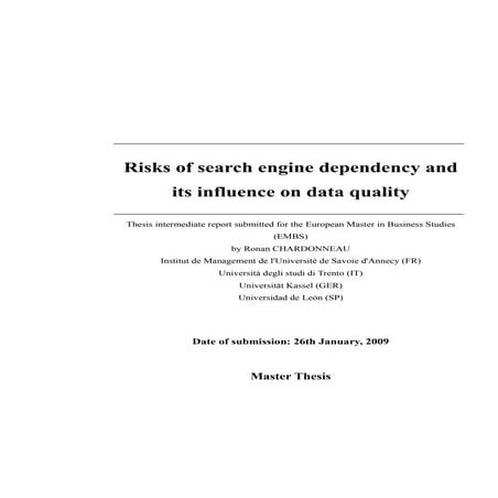 Risks of search engine dependency and its influence on data quality | PDF