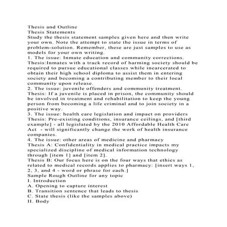 Thesis and OutlineThesis StatementsStudy the thesis statement sa.docx