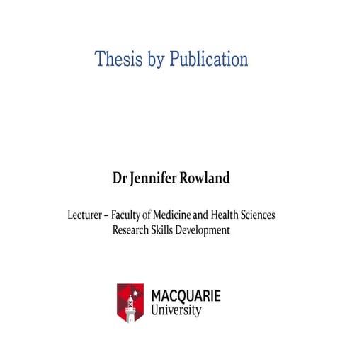 Thesis by publication 2017 | PPTX