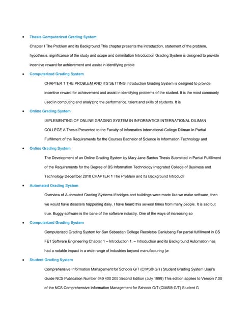 Case study online grading system | DOCX
