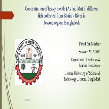 Concentration of Heavy Metal in different fish species | PPTX