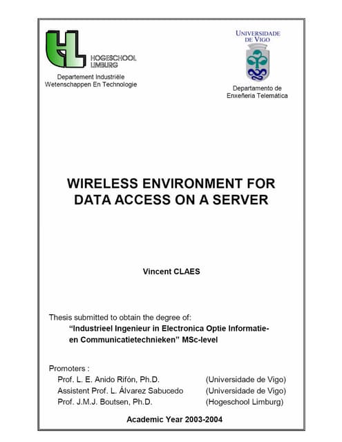 Wireless Environment For Data Access On A Server Pdf Programming