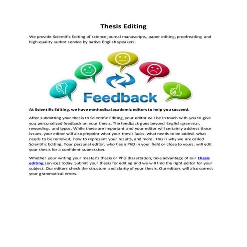 Thesis editing | DOCX