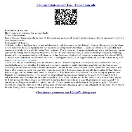 Thesis Statement Of Adhd | PDF