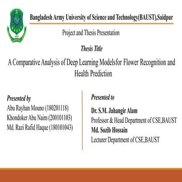 A Comparative Analysis of Deep Learning Modelsfor Flower Recognition ...
