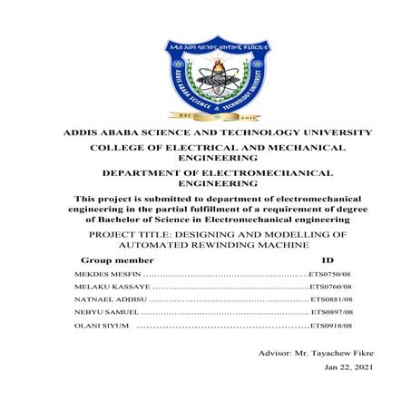 DESIGNING AND MODELLING OF AUTOMATED REWINDING MACHINE | PDF