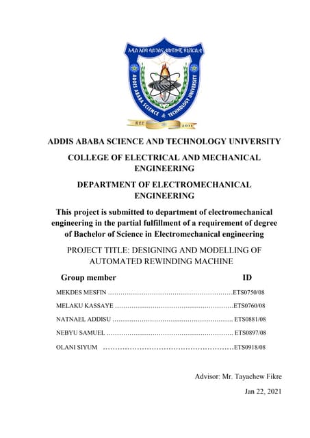 Final Year Project Report Sample for Engineers - IIT and State ...