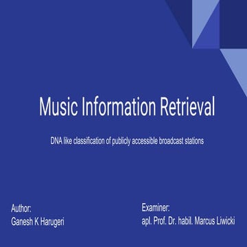 Thesis Presentation On Music Information Retrieval Ppt