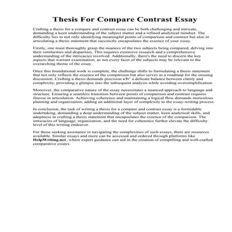 Thesis For Compare Contrast Essay.pdf