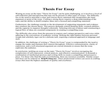 Thesis For Essay. How To Write A Thesis Statement with Useful Steps and ...
