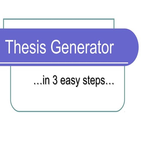 Thesis generator | PPT