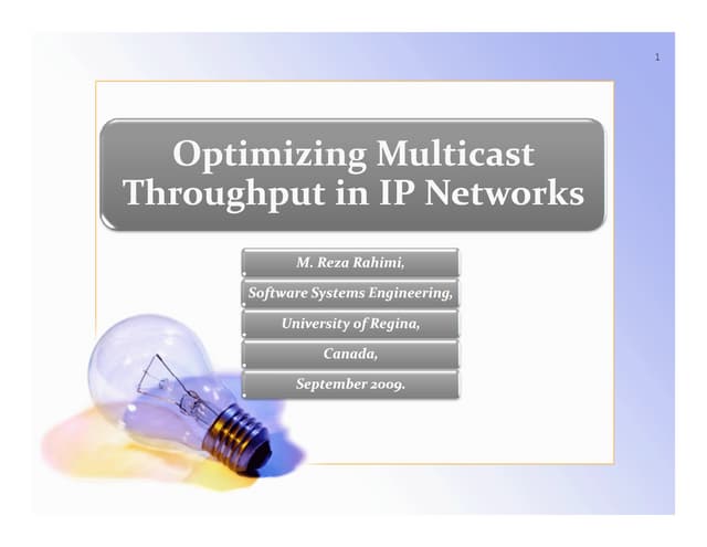 Optimizing Multicast Throughput In Ip Network Pdf Computer Networking Computing
