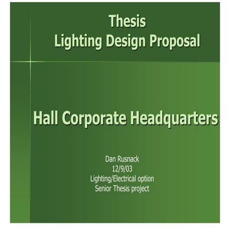 Thesis Lighting Design Proposal | PDF