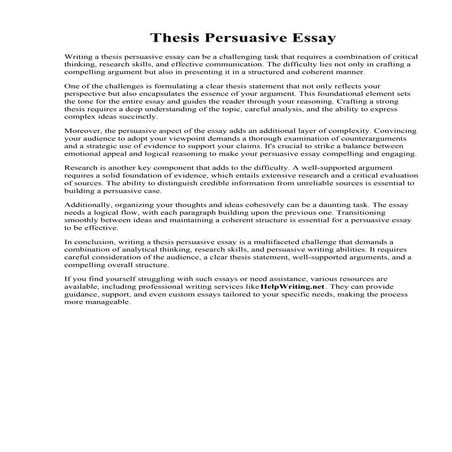 Thesis Persuasive Essay | PDF