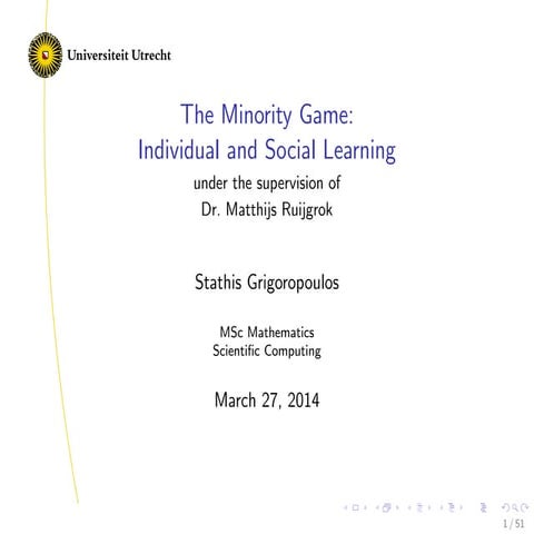 The Minority Game: Individual and Social Learning | PDF