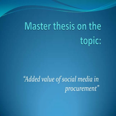 master thesis presentation | PPTX