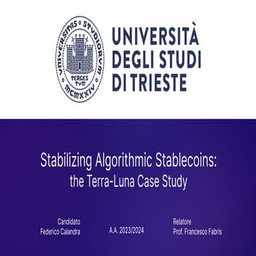 Stabilizing Algorithmic Stablecoins: the Terra-Luna Case Study | PPT