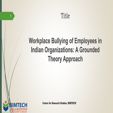 Thesis proposal workplace bullying | PPTX