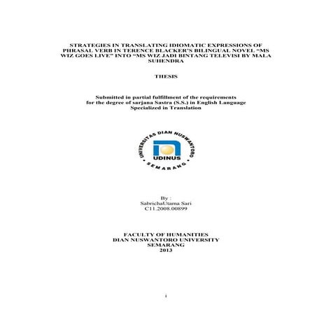 Thesis Sabricha Strategies in translating Idiomatic expression of ...