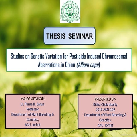 THESIS SEMINAR on Agri Plant Breeding and Genetics | PPTX