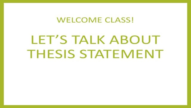 Thesis statement | PPT