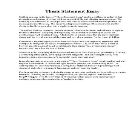 Thesis Statement Essay. How To Write A Thesis Statement with Useful ...