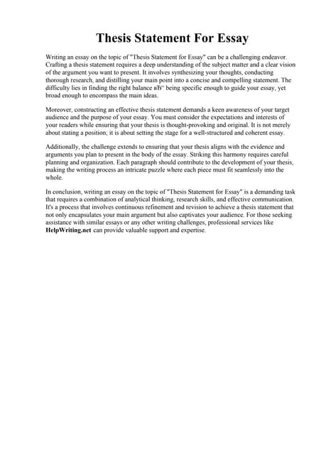 Introduction For Argumentative Essay | PDF