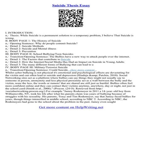 Thesis Statement For Persuasive Essay | PDF