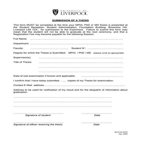 Thesis submission form | PDF