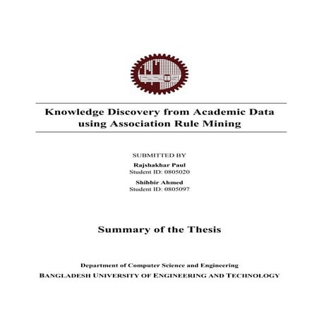 Thesis summary knowledge discovery from academic data using association ...