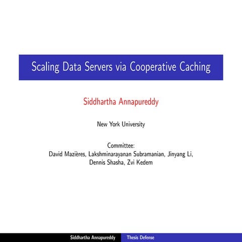Scaling Data Servers via Cooperative Caching | PDF