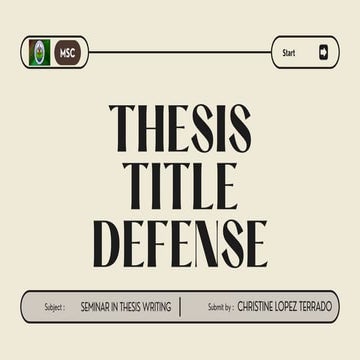Thesis Title Defense Presentation .pdf midterm | PDF
