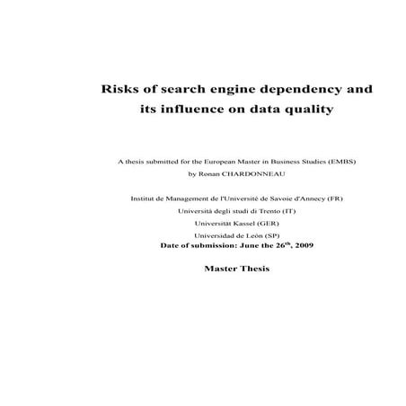 Risks of search engine dependency and its influence on data quality | PDF
