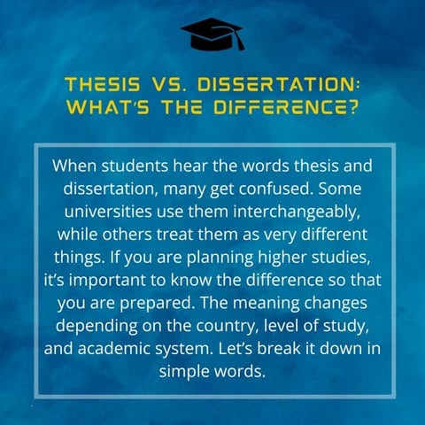 Thesis vs. Dissertation – What’s the Difference? | PPTX