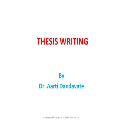 Thesis writing | PPT