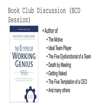 The Six Working Genius Short Explanation | PPTX