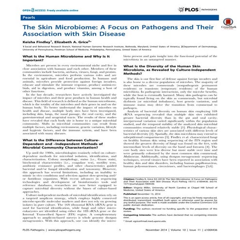 The skin microbiome a focus on pathogens and their | PDF